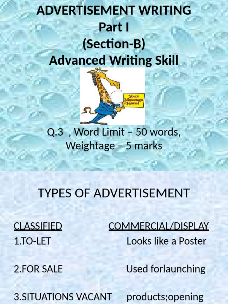 Advertisement Writing Guide for Students | PDF