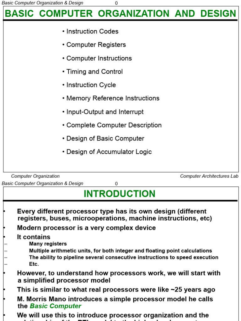Basic Computer Organization Overview | PDF | Central Processing Unit ...
