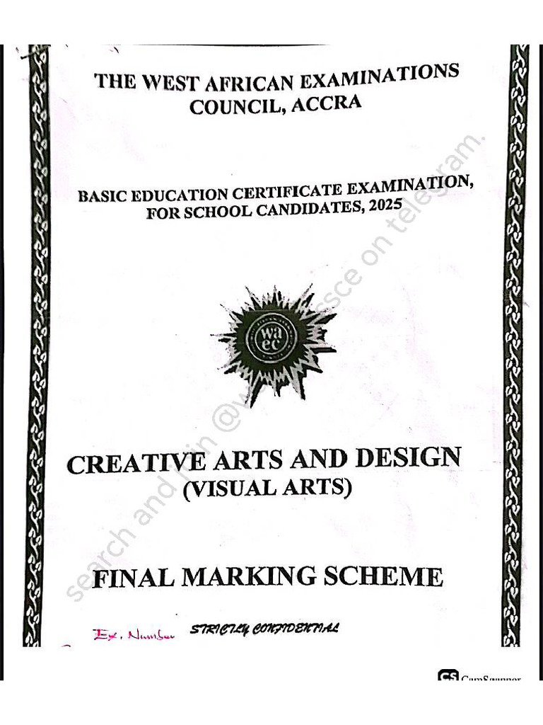 Bece 2025 Creative Art and Design Marking Scheme Search and Join | PDF