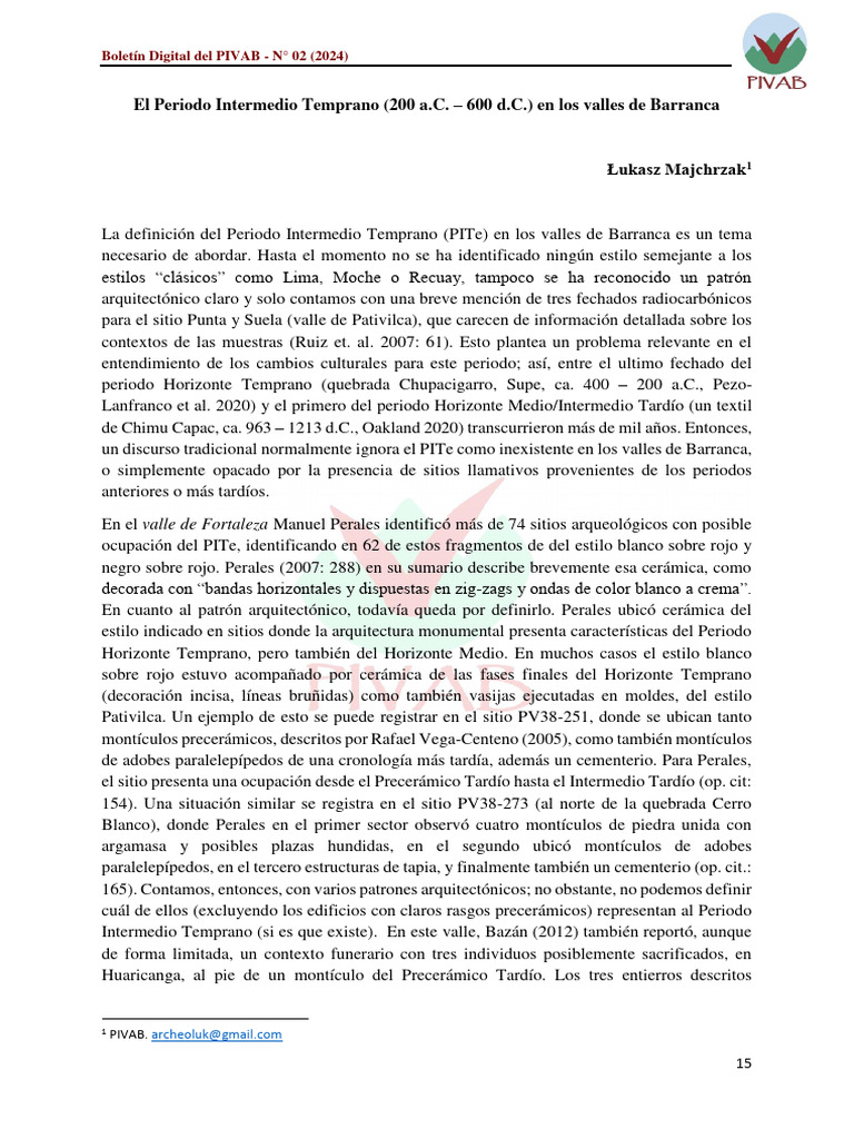 El Periodo Intermedio Temprano en Los Va | PDF