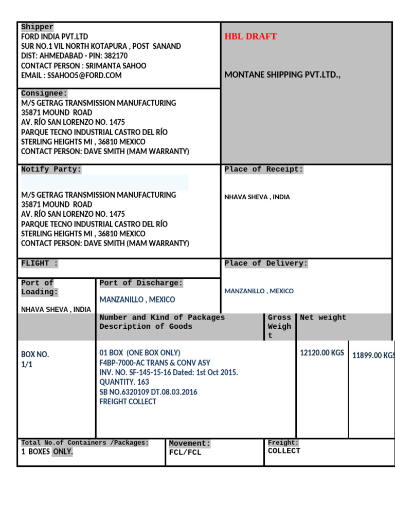 Ford HBL Draft | PDF