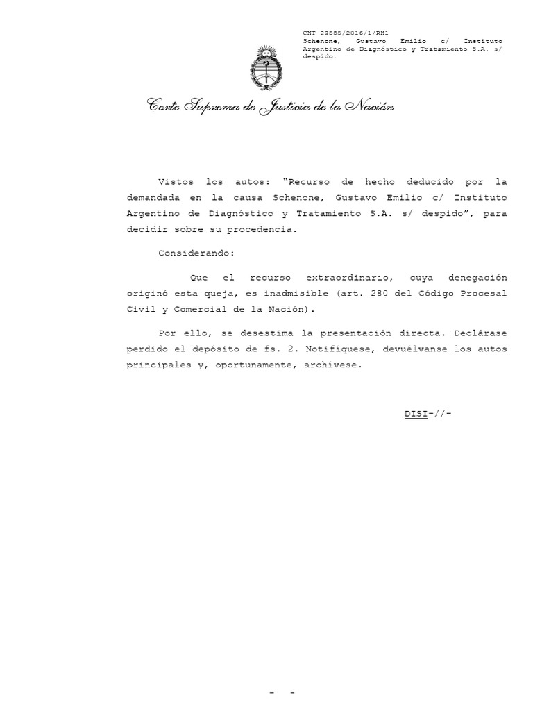 Fallo CSJN Schenone Profesiones Liberales 2023 | PDF | Derecho laboral ...
