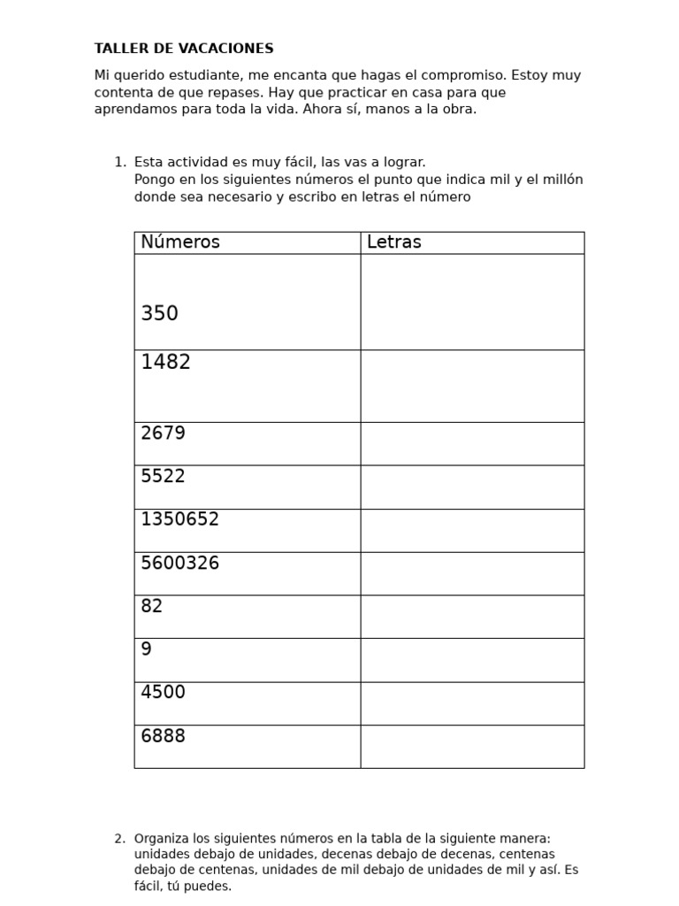 Taller de Vacaciones Matematicas | PDF