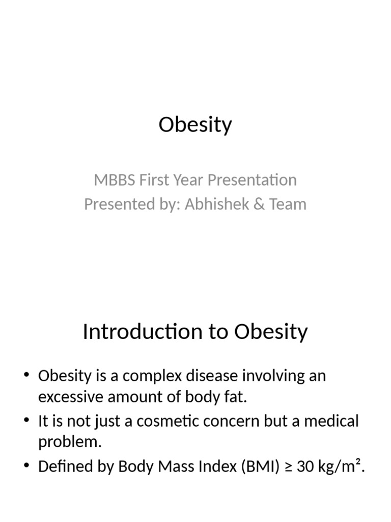 Understanding Obesity: Causes and Management | PDF