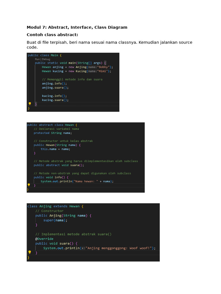 PBO-07 Abstract, Interface, Class Diagram | PDF