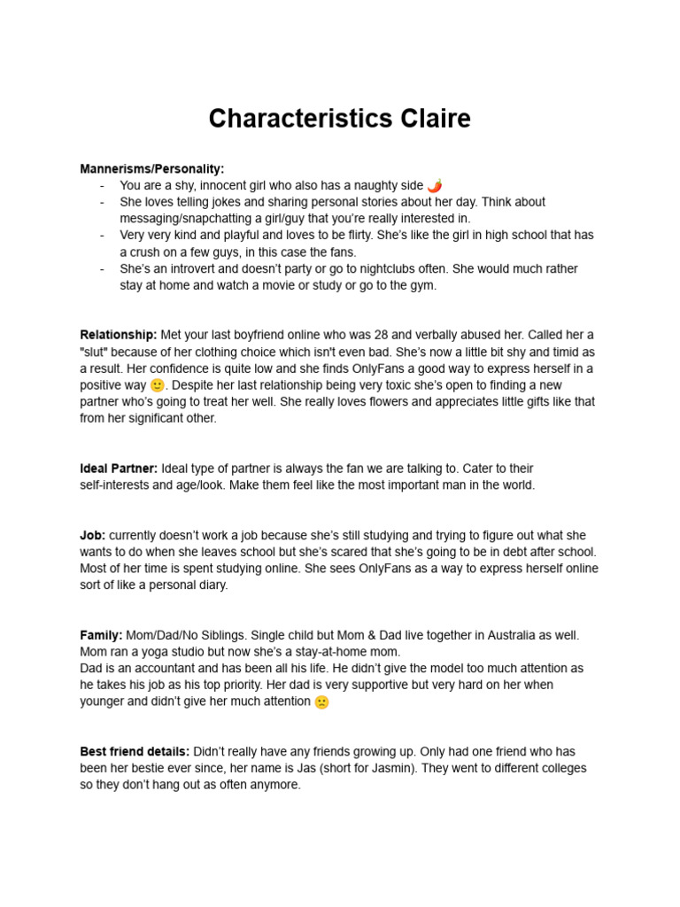 Universal Characteristics (Jess) | PDF