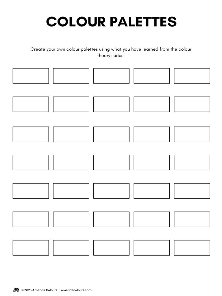 Colour Palette Worksheet 1 | PDF