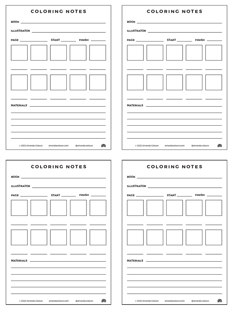 Printable Coloring Note Cards | PDF