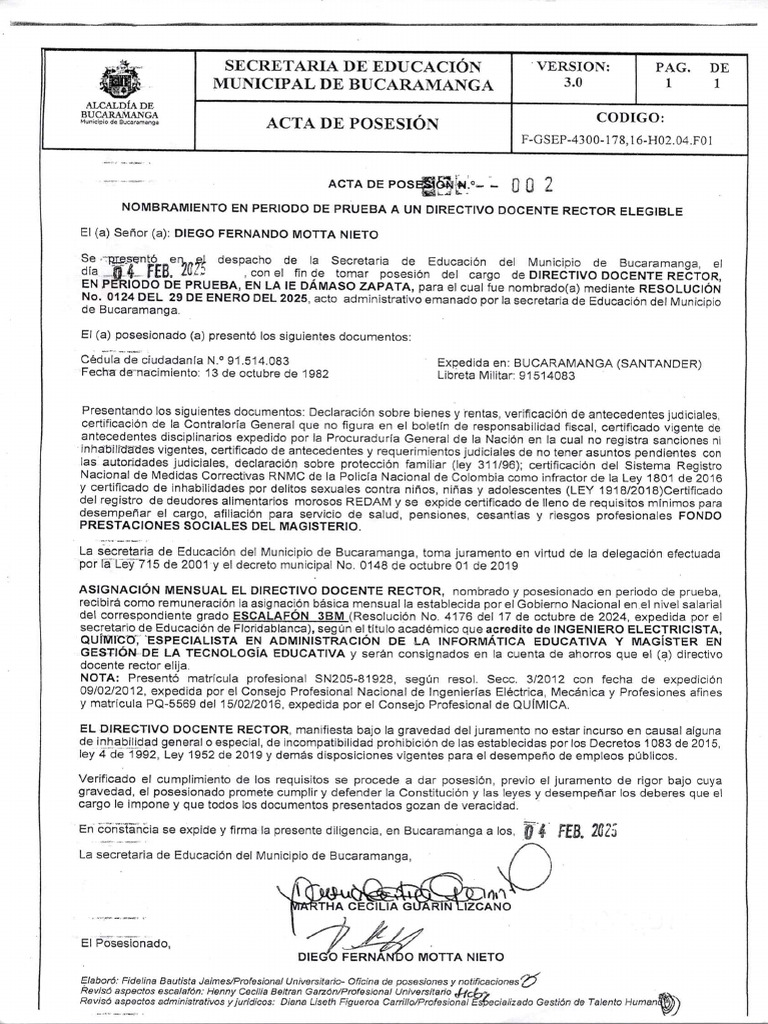 5 Acta de Posesion Rector | PDF