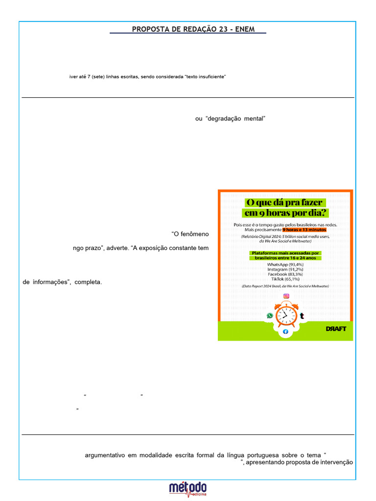 Metodo 2025 Proposta 23 Enem | PDF | Psicologia | Ciências comportamentais