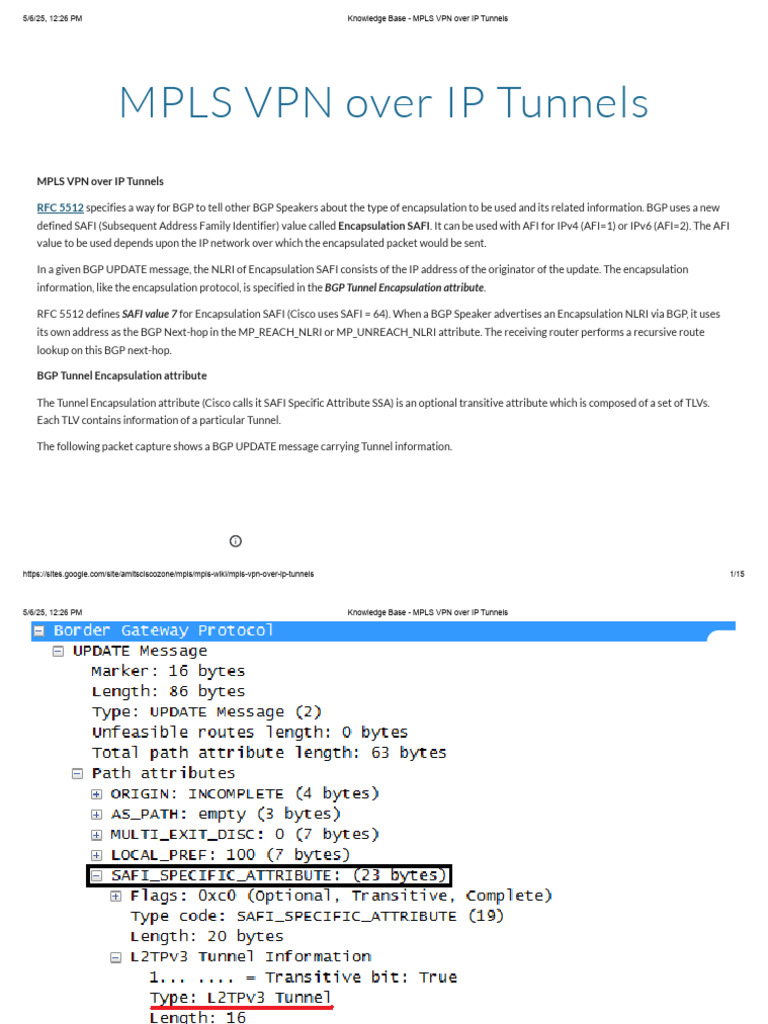 Knowledge Base - MPLS VPN Over IP Tunnels | PDF | Networking | Multiprotocol Label Switching