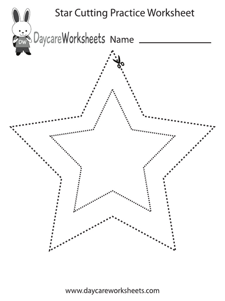 Star Cutting Practice Worksheet | PDF