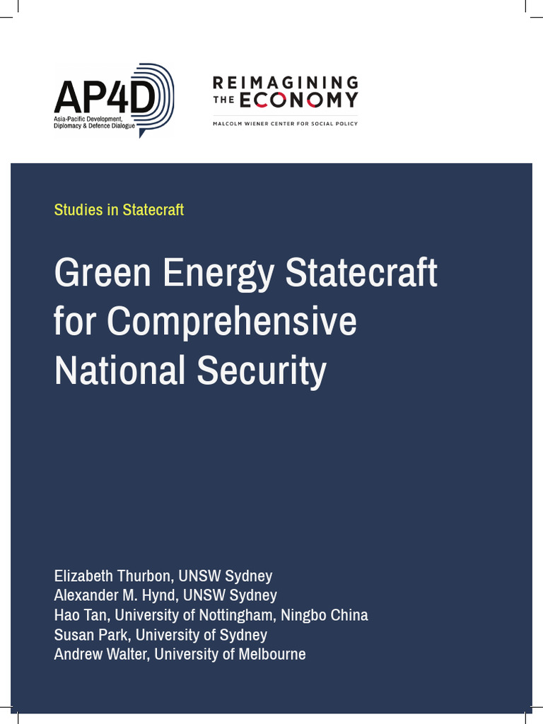 Green Energy Statecraft for National Security | PDF | Sustainable ...