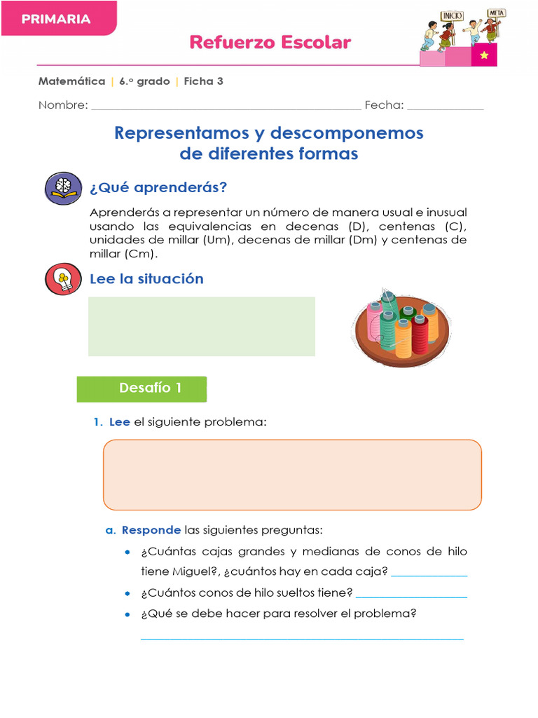 6° GRADO DIA 4 MAT. Representamos y Descomponemos de Diferentes Formas ...