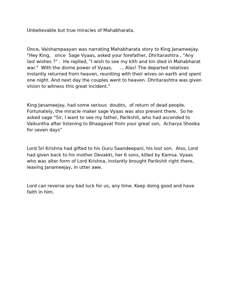 Miracles of Sage Vyas | PDF