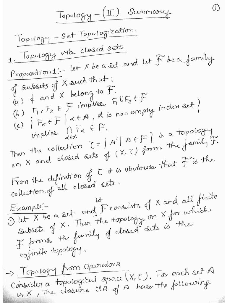 Topology Summary 2 | PDF