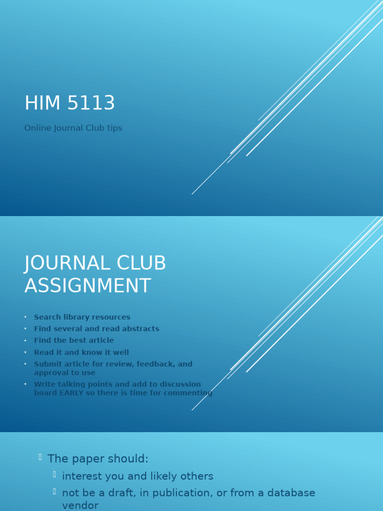 Online Journal Club Tips | PDF