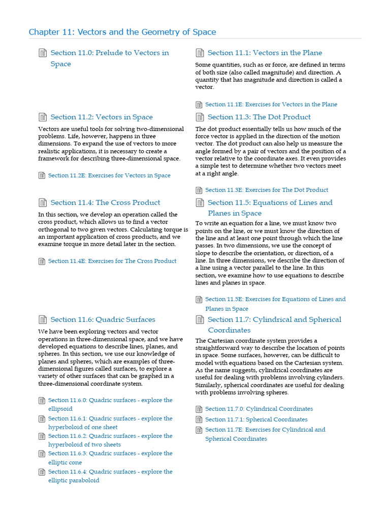 Chapter 11 - Vectors and The Geometry of Space - Mathematics LibreTexts | PDF | Euclidean Vector ...