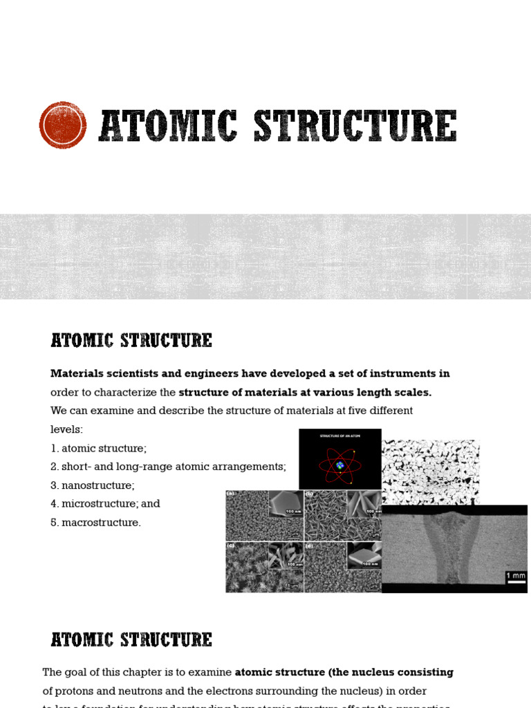 Understanding Material Atomic Structures | PDF | Electron Configuration ...