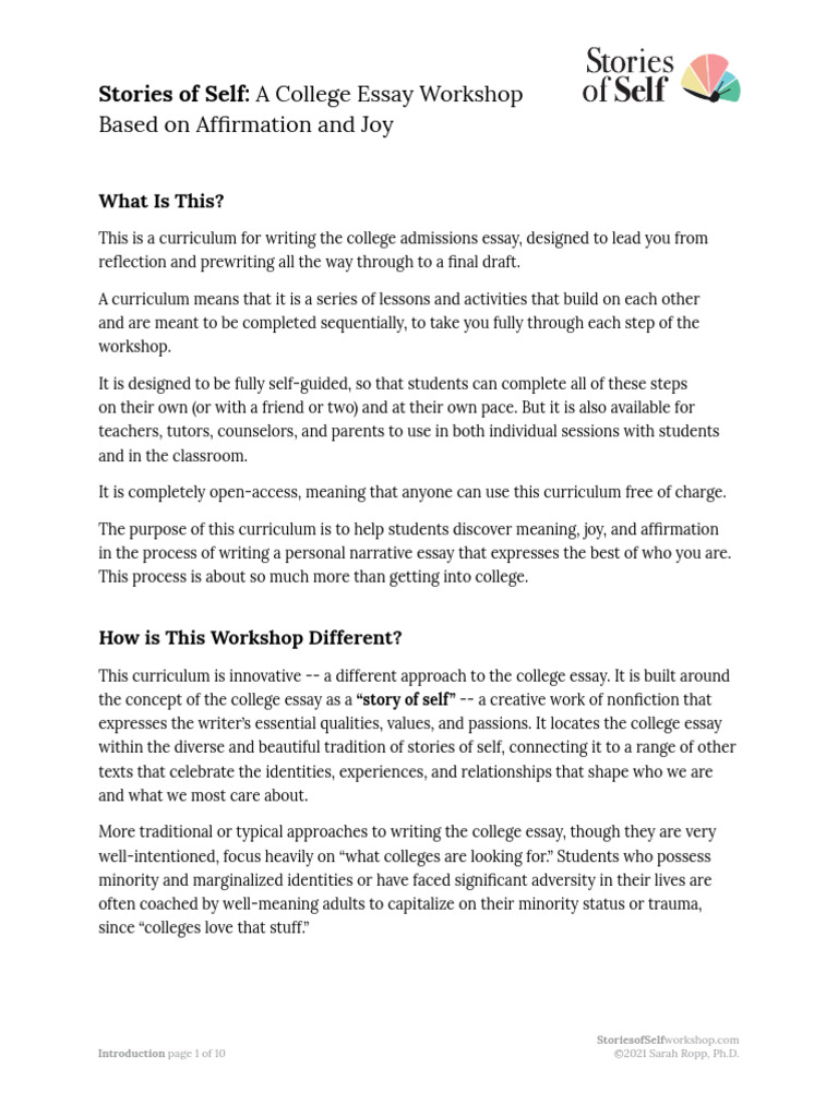 Essay Writing Workshop - Introduction | PDF | Essays | Narrative