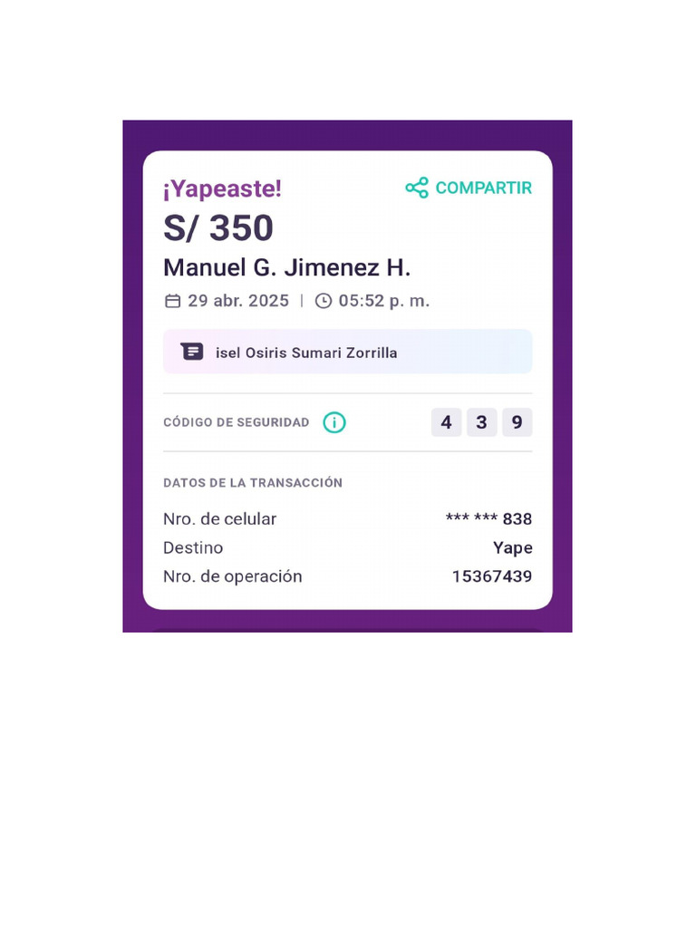 Certificado Progresivo Isel Osiris Sumari Zorrilla | PDF