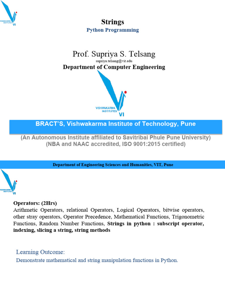 Section 1 Part 2 Strings | PDF | String (Computer Science) | Computer Programming