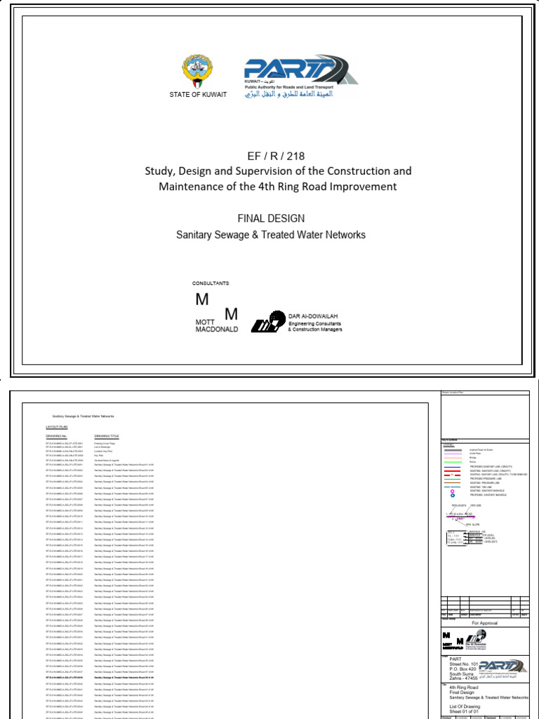 Sanitary Sewage Network Design Kuwait | PDF | Water Treatment | Water ...