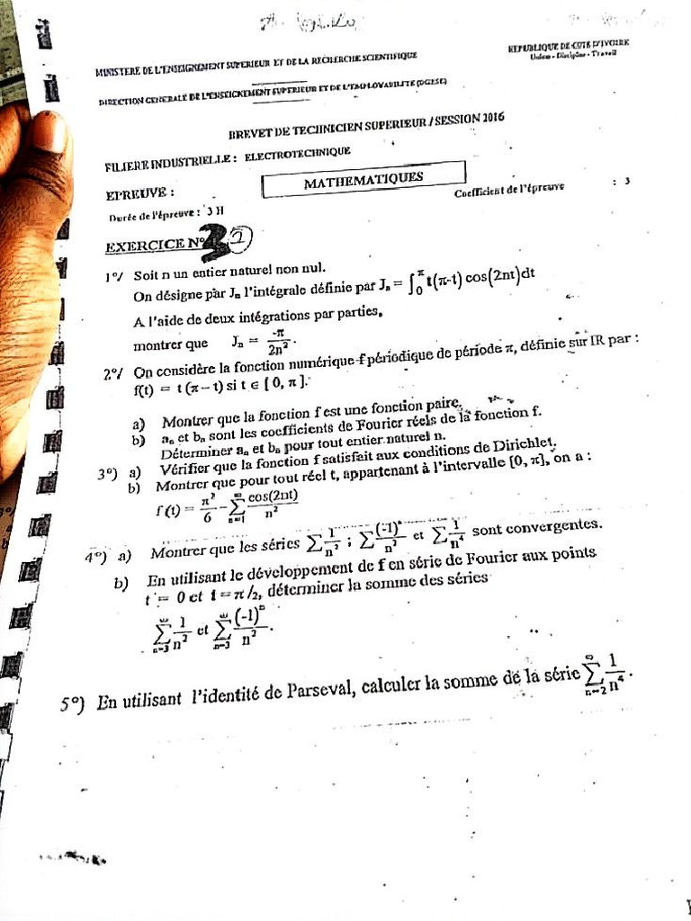 Sujets Maths 2016 | PDF