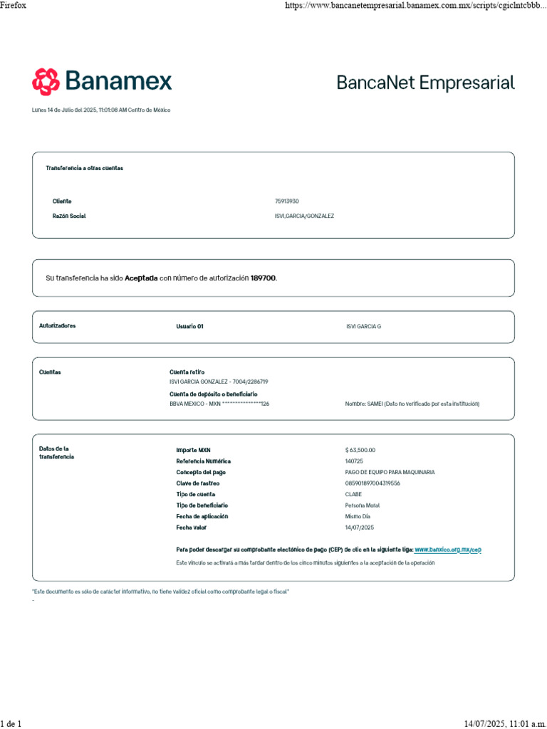 Pago Bote Frontal | PDF