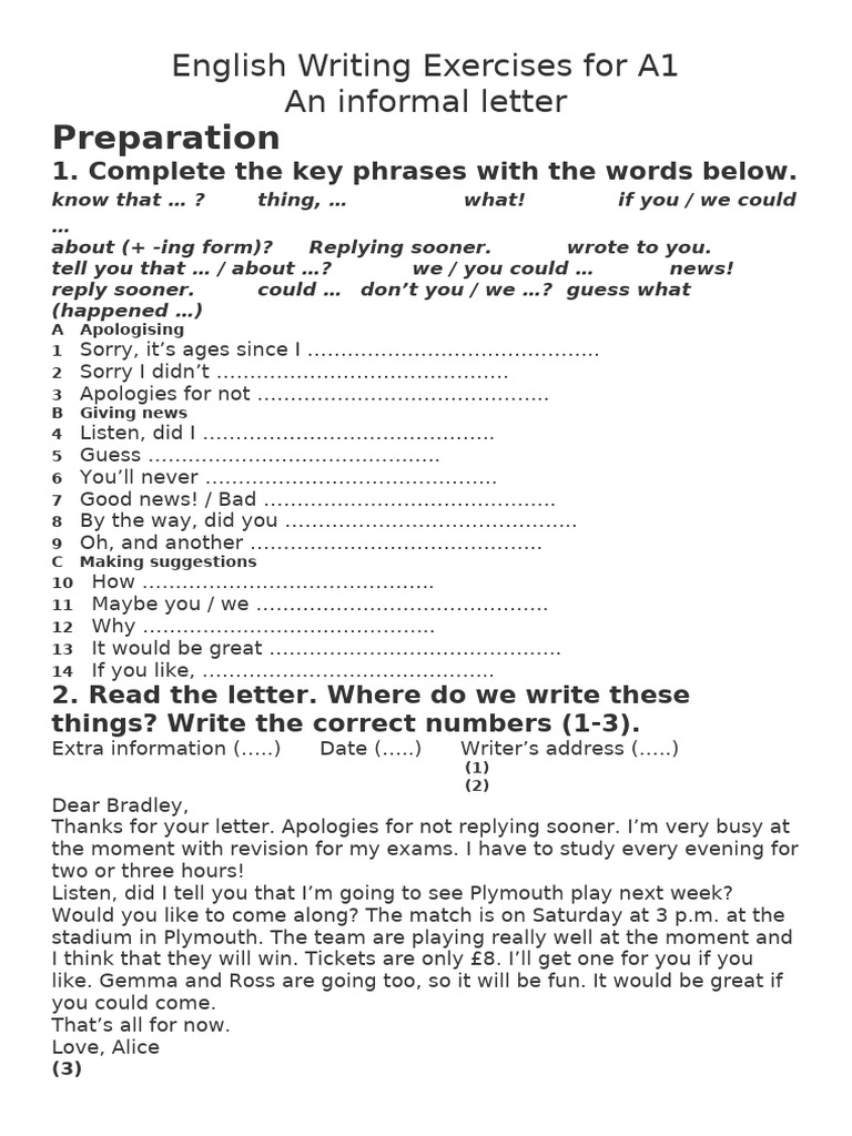 Revision - Informal Letter Writing | PDF