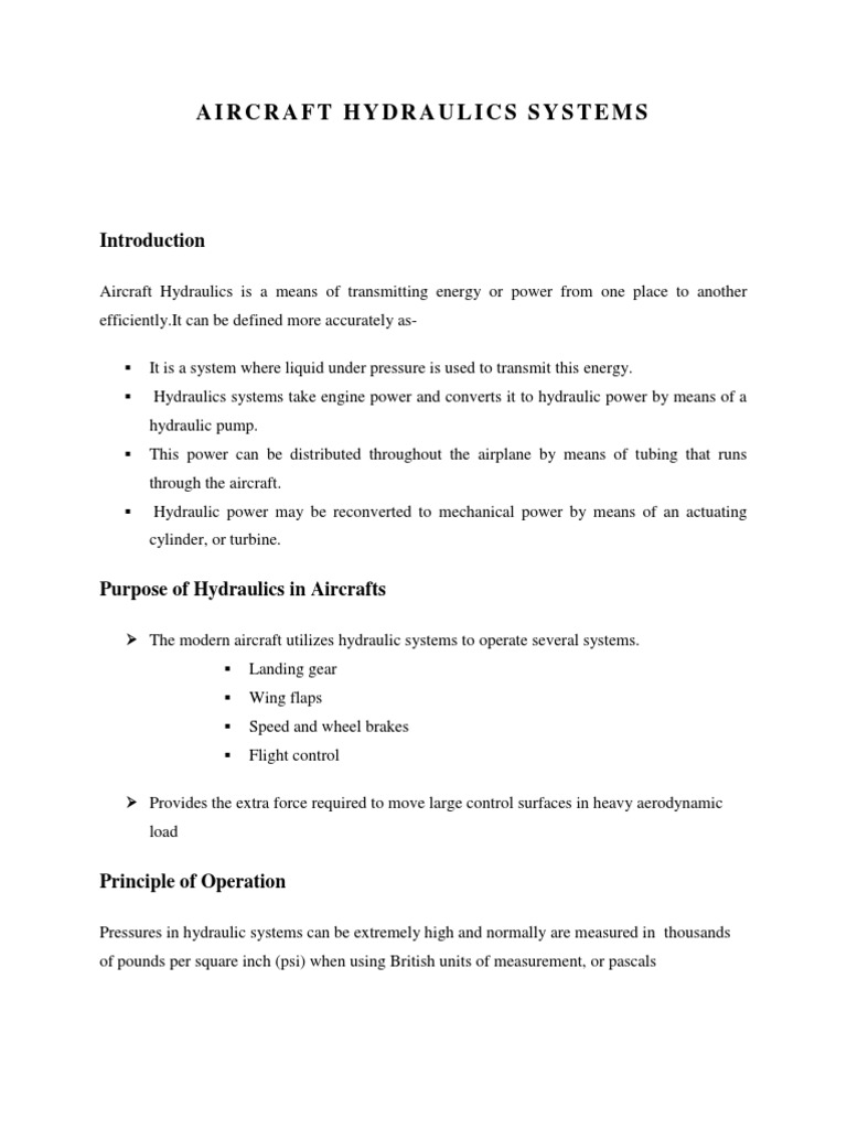 Hydraulics Report | Download Free PDF | Pressure | Cylinder (Engine)