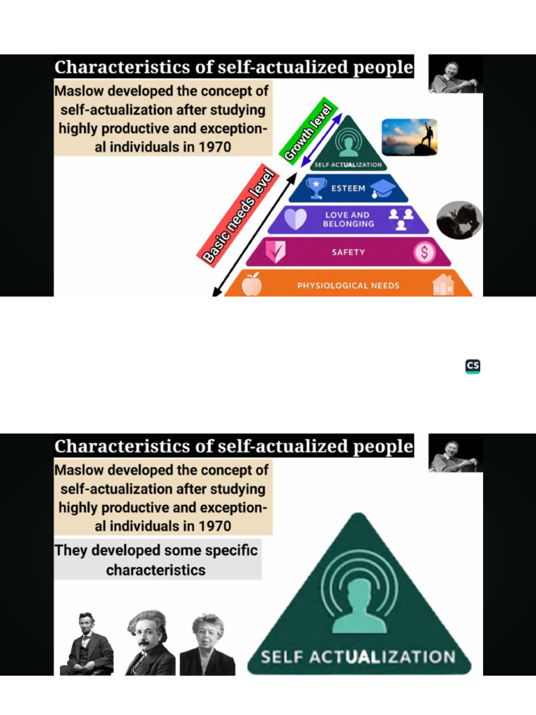 Characteristics of Self Actualized People | PDF