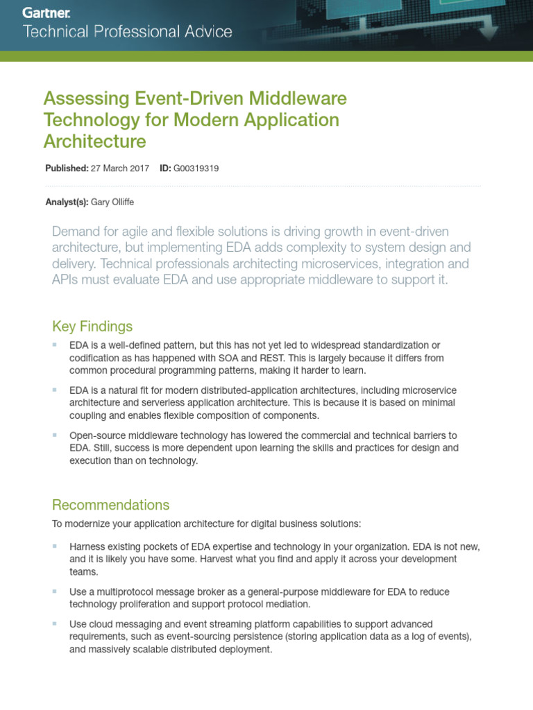 Assessing Event-Driven Middleware Technology For Modern Application Architecture - 319319 | PDF ...