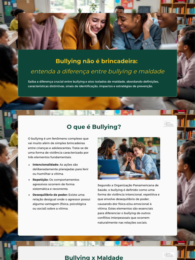 Bullying: Entenda e Previna-se | PDF | Assédio moral/bullying ...