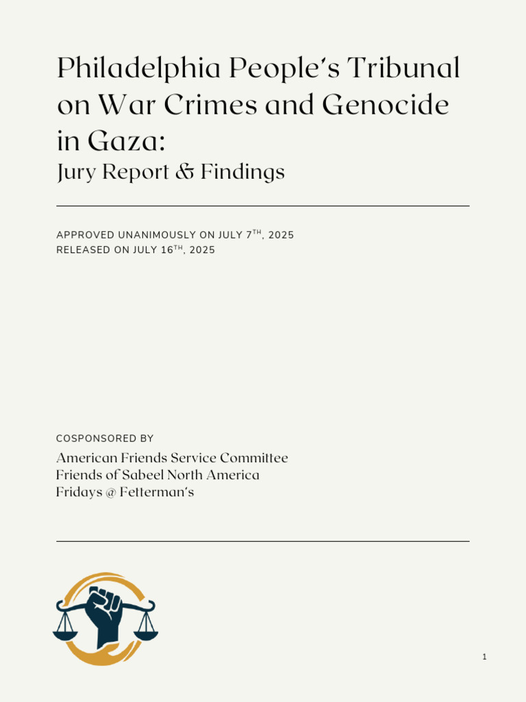 07.15 22.02 Jury Tribunal Report and Findings Final | PDF | Gaza Strip ...