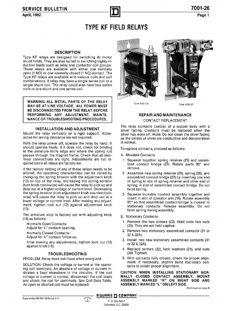 7001-26 - Relevador Tipo KF | PDF