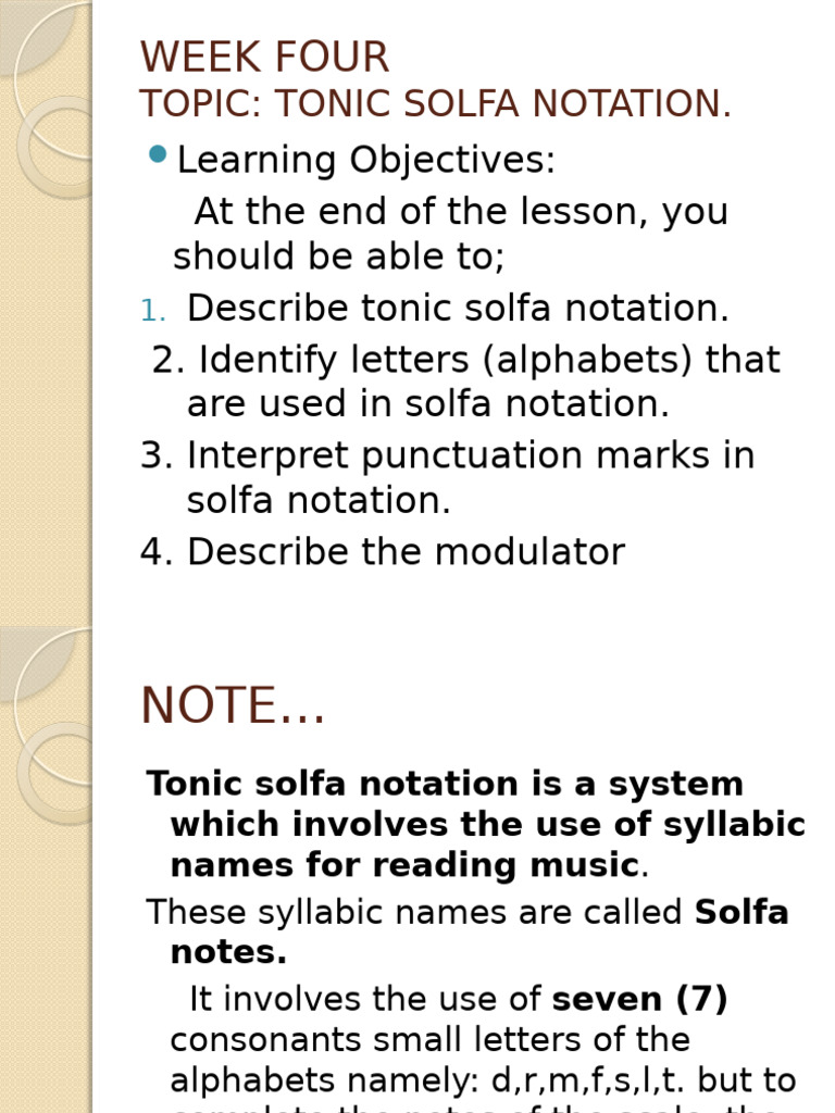 Tonic Solfa Notation Overview | PDF