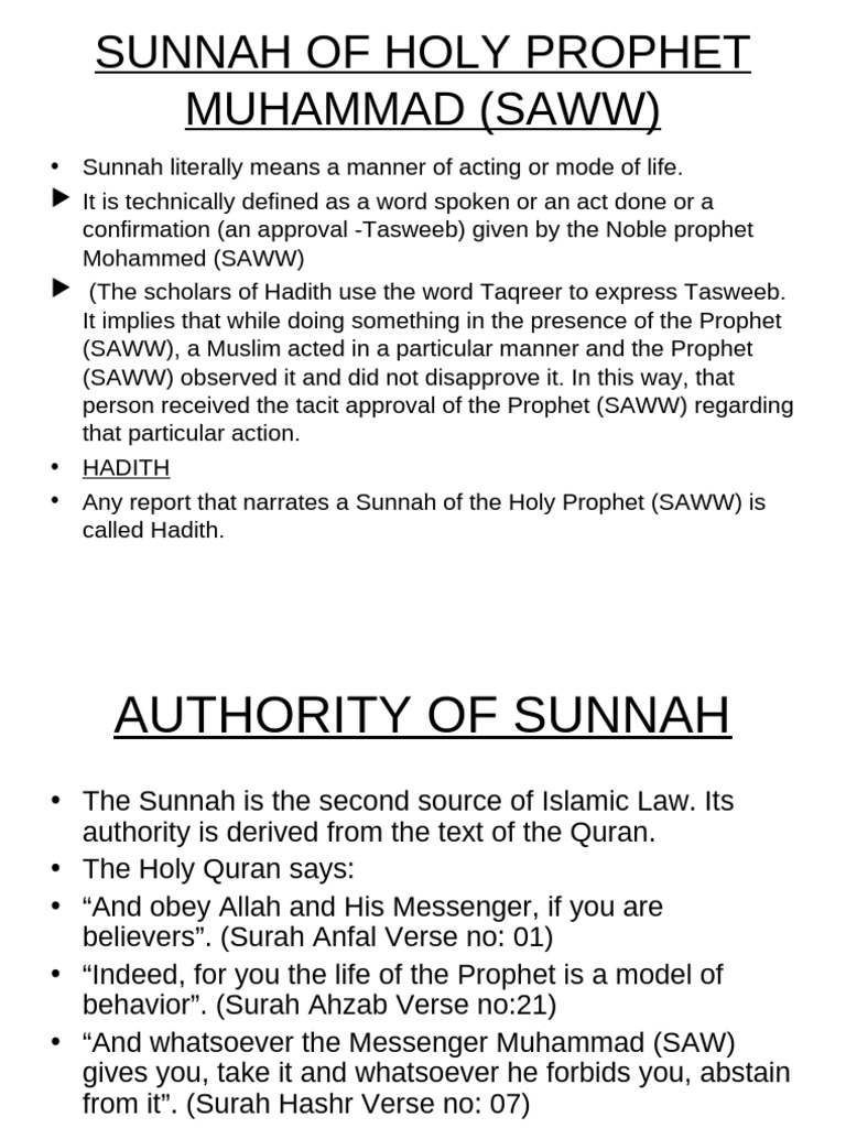 Understanding the Sunnah of Prophet Muhammad | PDF | Hadith | Prophets ...