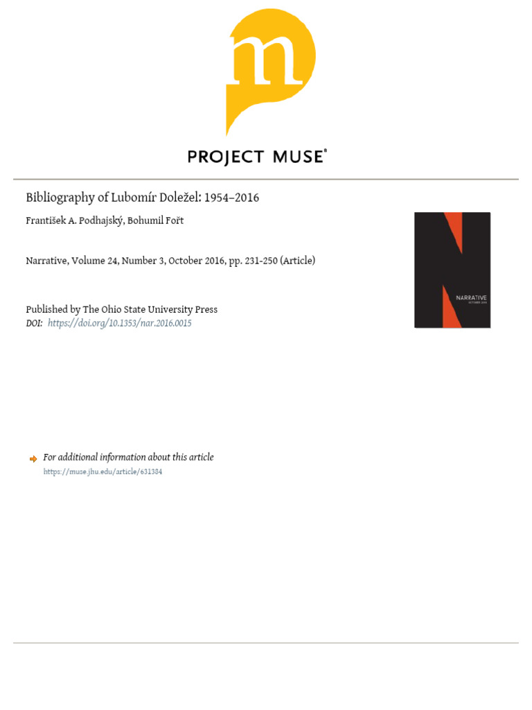 Bibliografie Lubomíra Doležela | PDF