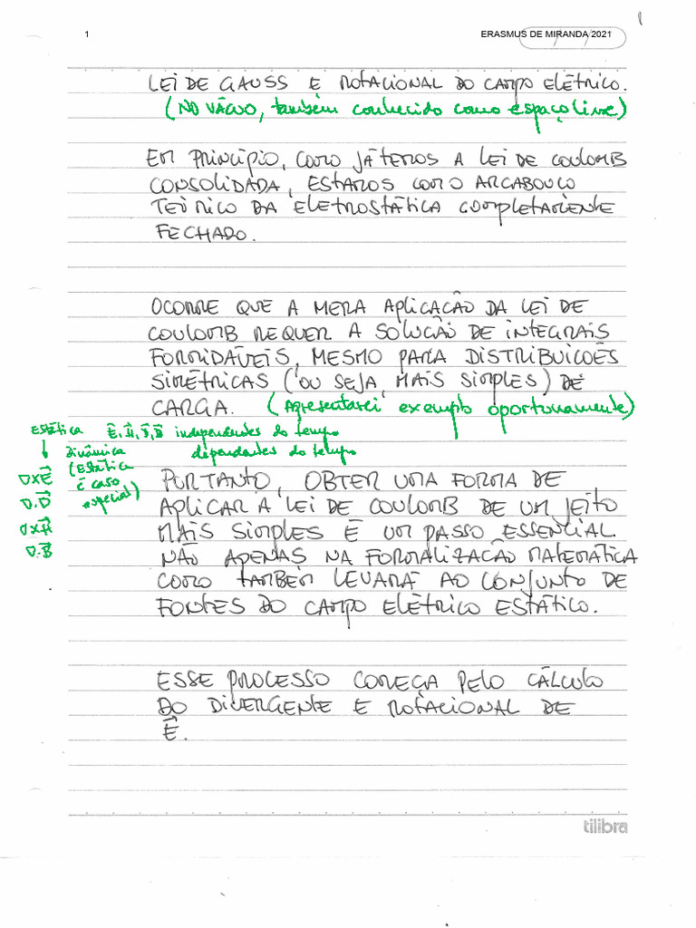 2.2 - EMG - LEI DE GAUSS E ROTACIONAL DO CAMPO ELÉTRICO Comentado 30.09 ...