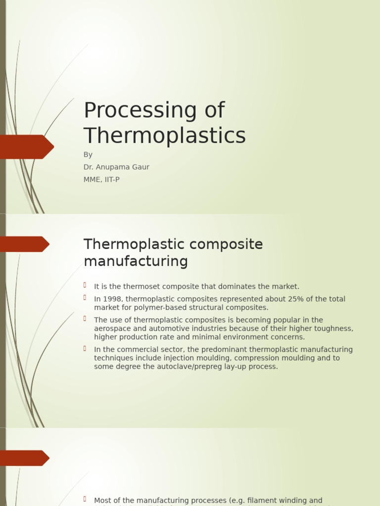 Processing of Thermoplastics | PDF | Composite Material | Thermoplastic