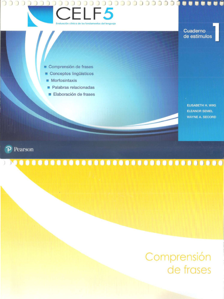 CELF5-Cuaderno de Estímulos 1 | PDF