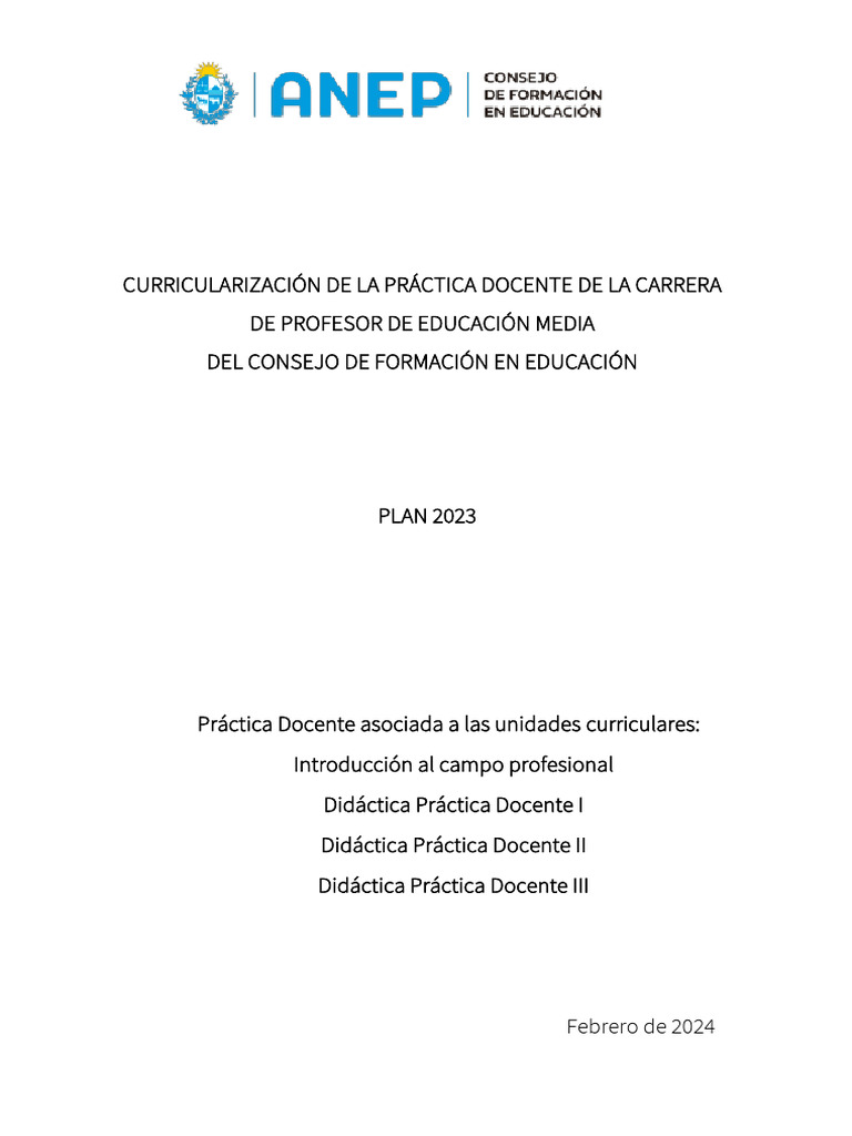 Curricularizacion Práctica Preprofesional | PDF | Maestros | Enseñando