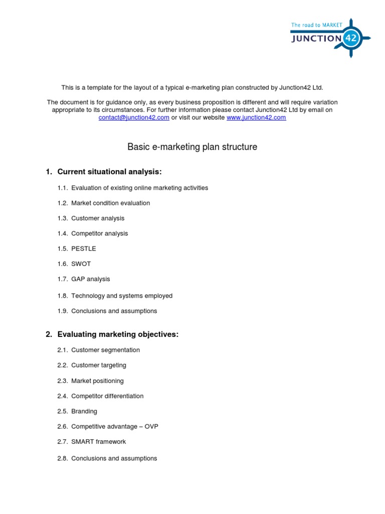 Basic E-Marketing Plan Structure: 1. Current Situational Analysis | PDF ...