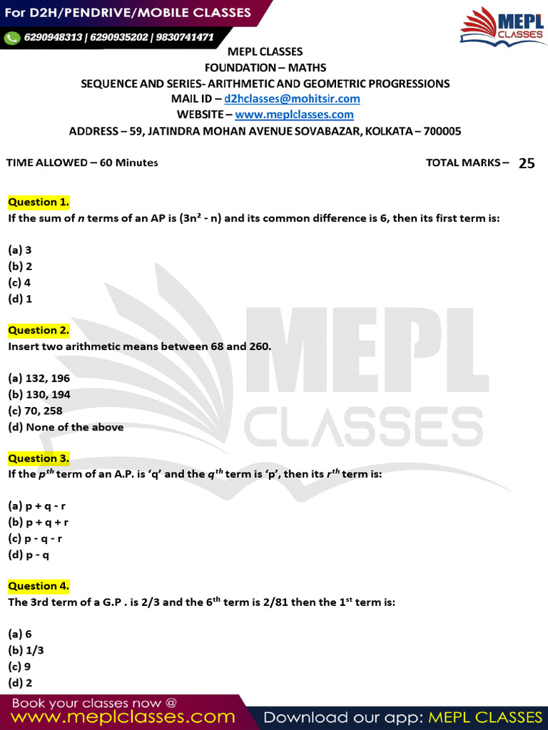 Insert Arithmetic Means: 68 to 260 | PDF | Mathematics | Arithmetic