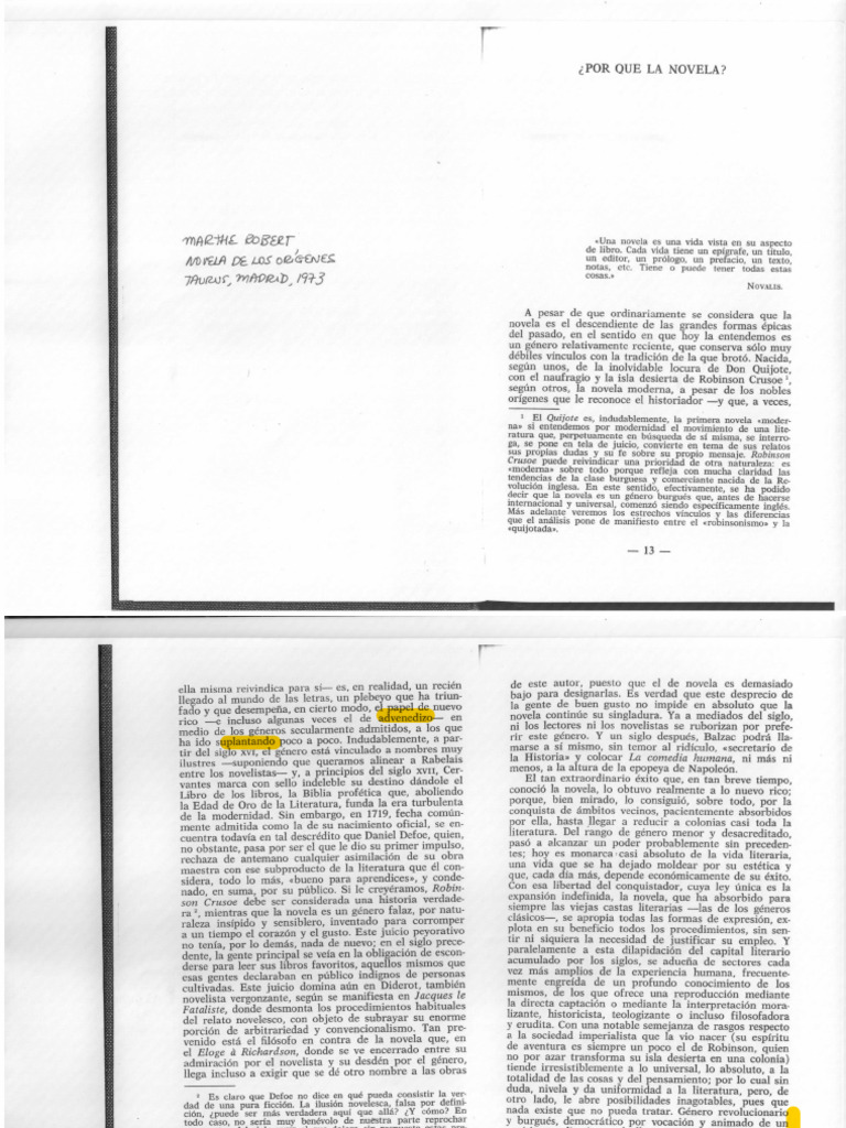 Robert Marthe Por Qué La Novela (Tauros, 1973) | PDF