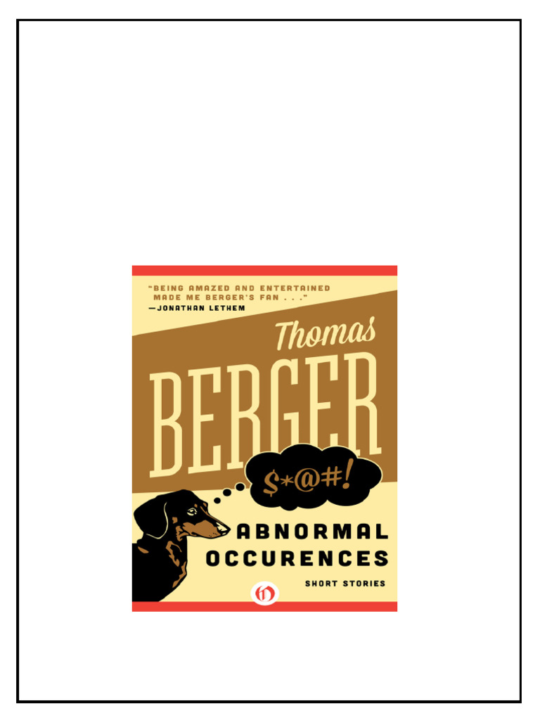 Abnormal Occurences Short Stories Berger Thomas Download | PDF