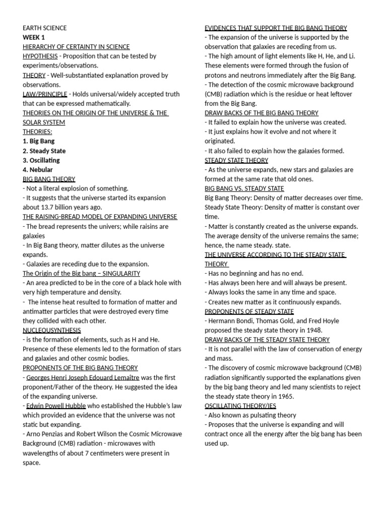 Earth Science Reviwer | PDF | Big Bang | Igneous Rock