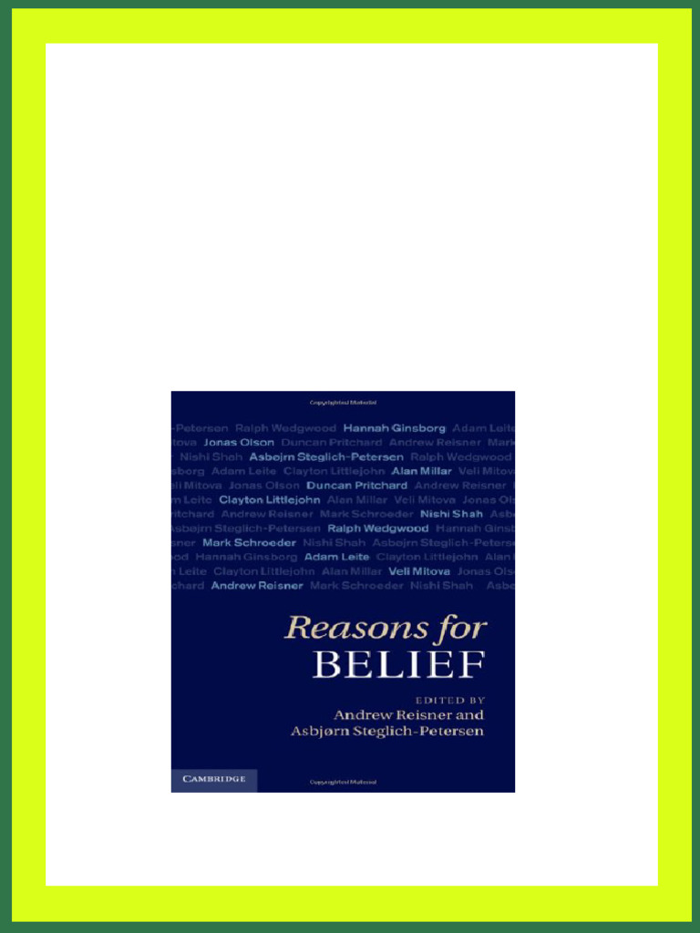 Reasons For Belief 1st Edition Andrew Reisner - Downloadable PDF 2025 ...