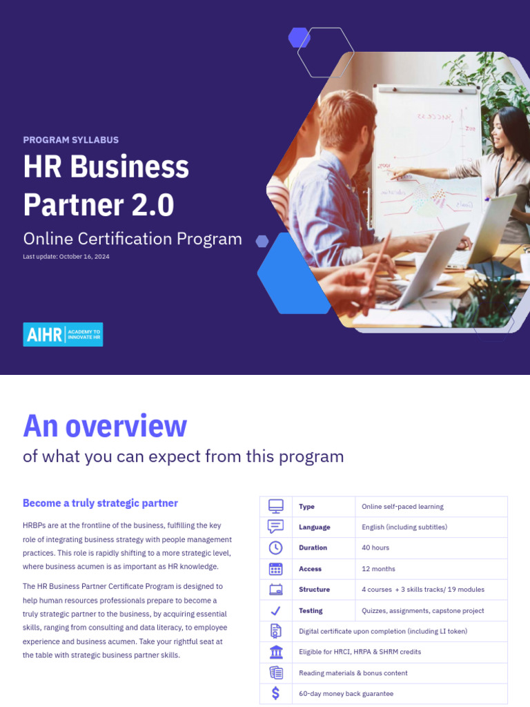 HR Business Partner 2.0 Certification | PDF | Analytics | Performance ...